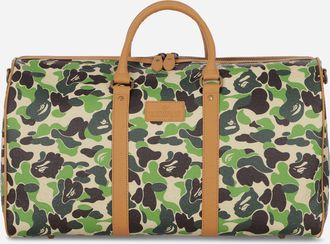 A Bathing Ape ABC Camo PU Ostrich Boston Bag Green
