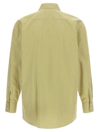 Saint Laurent Striped Cotton Poplin Shirt - Yellow