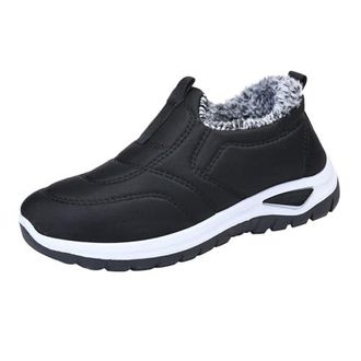 Generic Bottes de neige dhiver pour homme avec doublure en fourrure &eacute;paisse et chaude avec semelle en caoutchouc antid&eacute;rapante, chaussures dext&eacute;rieur l&eacute;g&egrave;res 