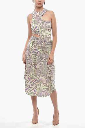 Stella McCartney Gemustertes Midikleid mit Cut-Out-Details Stella McCartney