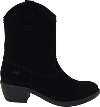Jack Wills Dalida Westernstiefel f&uuml;r Damen, Wildleder, Blockabsatz (Schwarz)