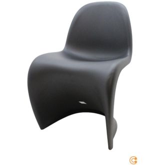 Vitra [NEUWERTIG] B-Ware Vitra Panton Chair Stuhl B&uuml;rostuhl K&uuml;chenstuhl Gartenstuhl Essstuhl Tiefschwarz