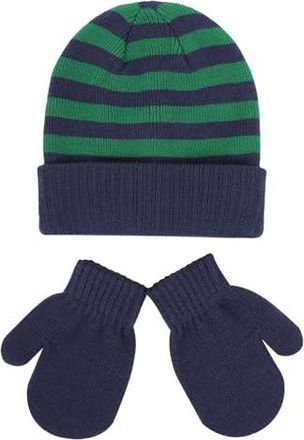 Generic Ensemble de gants pour gar&ccedil;ons et filles - Hiver - Coupe-vent - Chaud - Rayures d&eacute;quitation - Tricot&eacute; - Deux pi&egrave;ces - Pour enfants de 48 ans - Textile