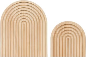 Generic Regaldekoration, B&ouml;gen, nat&uuml;rliche Buche, 2 St&uuml;ck, Regenbogen-Holzbogen, Dekoration, Tischplatte, Holz, Raum-Boho-Dekor, 15 x 15 cm und 25 x 30 cm
