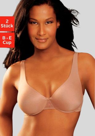 Nuance T-Shirt-BH NUANCE, Damen, Gr. 100, Cup C, braun (nougat, wei&szlig;), Microtouch, Obermaterial: 85% Polyamid, 15% Elasthan, BHs BH BH-Set B&uuml;gel-BH T-Shirt-B