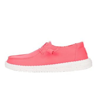 HeyDude Wendy Stretch Canvas - Zapatos Estilo Mocasín para Mujer, Fiery Coral, 39