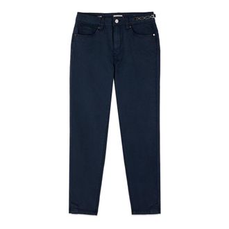 Oltre Skinny Pants mit Metallkette - - Trousers - Damen - Blau - 2XL