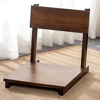 Generic Chaise de Sol Japonaise LoJax - Chaise Tatami en Bois sans Jambes - Dossier Inclinable - Multifonctionnelle - Pour Salon, Chambre - 50*40*43cm - 3.5kg