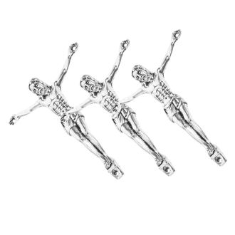 SOLUSTRE 3 St&uuml;ck Antiksilberne Jesus Metallfigur Massives Katholisches Corpus f&uuml;r Wandkreuz DIY Robuste Religi&ouml;se Skulptur Detailreiche Kreuzornament Dekoratio