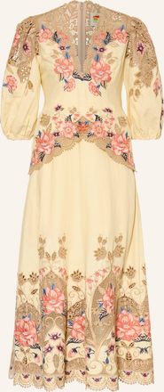 Farm Rio Farm Rio Kleid Mit Leinen Und Lochspitze beige