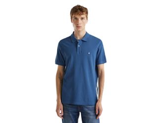 Benetton Herren Maglia Polo M/M 3089j3179 Polohemd, blau, XL