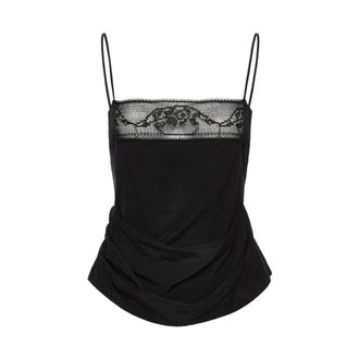 Magda Butrym Femme, Tops, Noir, Taille: 38 FR Top &agrave; Bordure en Dentelle