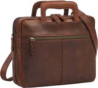 STILORD Connell 13.3 Pouces Sacoche Ordinateur Cuir Porte Document Homme Sac de Travail Etroit Vintage Housse Tablette Conferencier A4 Cuir Veritable, Couleur