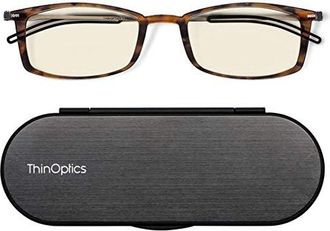 ThinOptics Lunettes De Lecture Pour Ordinateur Offrant Une R&eacute;sistance De 2,0 Montures en &Eacute;caille De Tortue - Lunettes De Lecture Pour Ordinateur Bloquant La Lumi