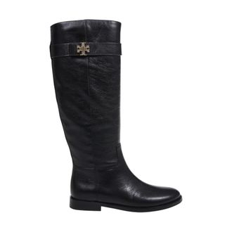 Tory Burch Schwarzer Reitstiefel mit T-Verschluss - - Shoes - Damen - Schwarzk - 38 1/2 EU