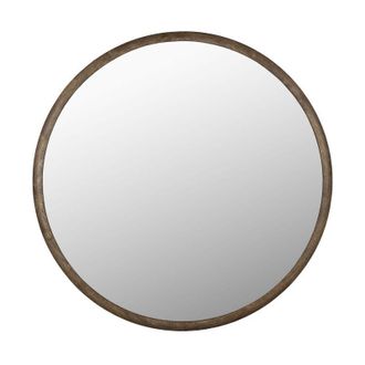 Dutchbone Dutchbone - Miroir rond en bois &oslash;80cm - Bois fonc&eacute; - Gale