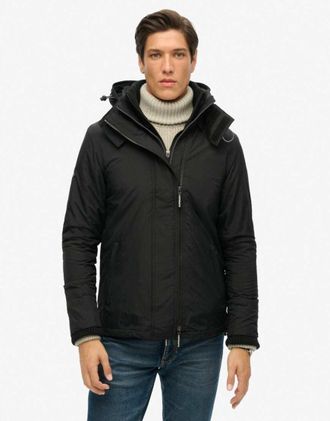 Superdry Pop - Artic Sd - Veste coupe-vent zipp&eacute;e &agrave; capuche - Noir/rock