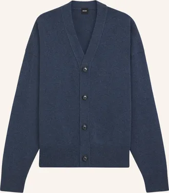 HUGO BOSS Strickjacke C-Ucone Relaxed Fit blau