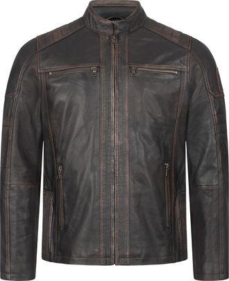 Rock Creek Herren Lederjacke Biker Jacke Echtleder Motorradjacke Leder Jacken Herrenjacke Kentkragen Winterjacke &Uuml;bergangsjacke H-383 Schwarz 3XL