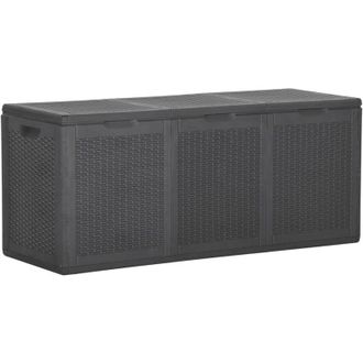 vidaXL Garten-Aufbewahrungsbox 270 L Schwarz PP Rattan vidaXL