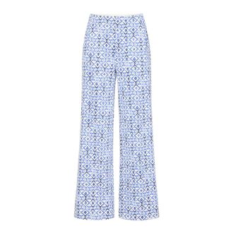 Ichi Wide Hosen - - Trousers - Damen - Blau - M