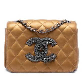 Chanel Pre-owned Vintage Quilted Lambskin Crossbody Bag - - Pre-owned - Damen - Gelb - ONE SIZE