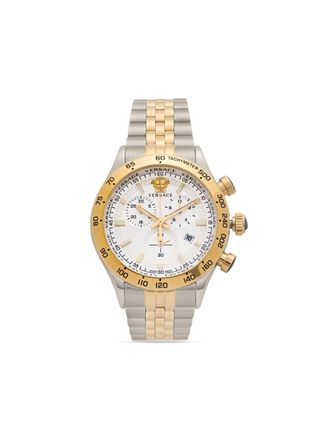 Versace montre Hellenyium Chrono 43 mm - Argent