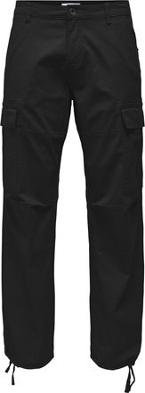 Only & Sons Herren Cargo Hose Loose Fit ONSRay Life Ribstop mit Seitentaschen 22028640 Black 33/34