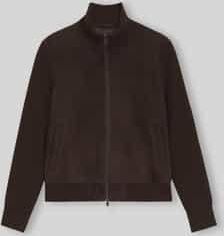 HUGO BOSS Lederjacke aus Ziegenvelours mit Strickeins&auml;tzen