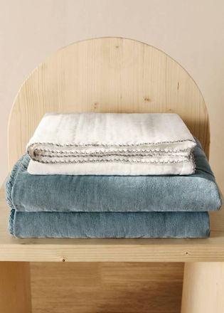 Mango Couverture enfant finitions contrast&eacute;es blanc - Home - 70X100cm - MANGO HOME