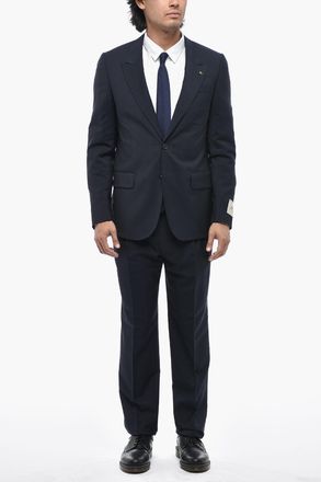 Corneliani CC COLLECTION Anzug mit 2 Kn&ouml;pfen aus reiner Schurwolle und Mohair mit zwei Seitenschlitzen und Spitzrevers Corneliani