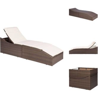 vidaXL Sonnenliege mit Polsterauflage Poly Rattan Braun - Sonnenliege - Gartenliege - Rattanliege - Outdoorliege - Relaxliege