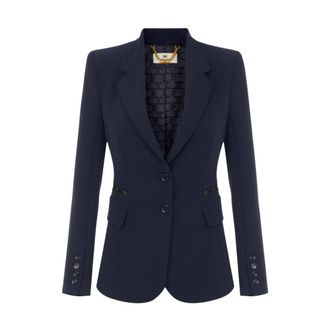 Elisabetta Franchi Double Crepe Stretch Blazer - - Jackets - Damen - Blau - L