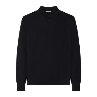 Lardini Polo-Pullover aus Kaschmir-Wollmischung - - Tops - Herren - Schwarzk - S