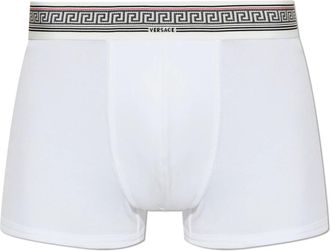 Versace Homme, Sous-v&ecirc;tements, Blanc, Taille: 3XL Cale&ccedil;ons Trunk en Jersey de Coton C&ocirc;tel&eacute;