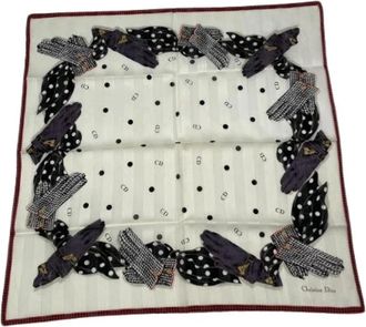 Dior Pre-owned Vintage Silk Scarf - Femme - Pre-owned - Blanc - Taille: ONE Size
