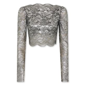 Paco Rabanne Spitzen-Cropped-Top - - Tops - Damen - Grau - S