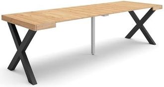 Skraut Home | Ausziehbarertisch | Multifunktionaler ausziehbarer | 260 | F&uuml;r 12 G&auml;ste | Massivholz Beine | Moderner Stil | Eiche