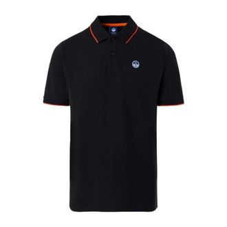 North Sails Organische Baumwolle gestreiftes Kragen Poloshirt - - Tops - Herren - Schwarzk - M