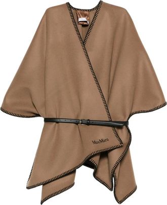 Max Mara Femme, Vestes, Brun, Taille: ONE Size Colomba Cape