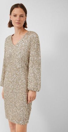 s.Oliver Midikleid Kleid Kurzes Pailletten-Kleid mit Gummizug am Ärmel