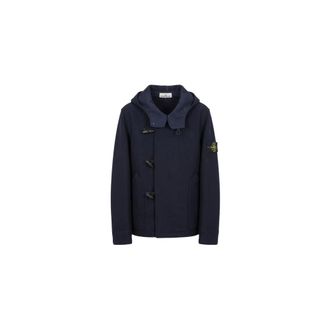 Stone Island Doppelreihige Jacke aus Wolle und Kaschmir - - Jackets - Herren - Blau - M