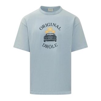 Dr&ocirc;le de Monsieur Car Palms T-Shirt - - Tops - Herren - Blau - M