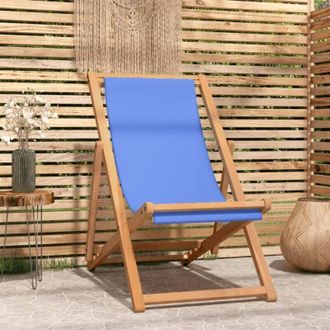 vidaXL Vidaxl - Liegestuhl Teak 56x105x96 cm Blau