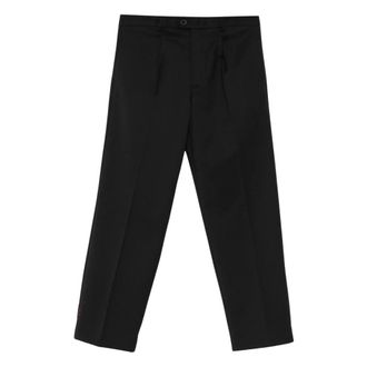 Amaranto Cropped Pliss&eacute; Hose - - Trousers - Herren - Schwarzk - L