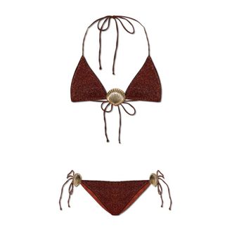 Os&eacute;ree Maillot de bain deux pi&egrave;ces avec fil Lurex - Femme - Maillots de bain - Brun - Taille: 42 FR