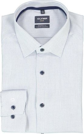 Olymp Herren Hemden blau Baumwoll-Stretch
