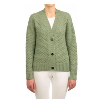 Le Tricot Perugia Maglia Cardigan Tre Bottoni - - Knitwear - Damen - Gr&uuml;n - XS