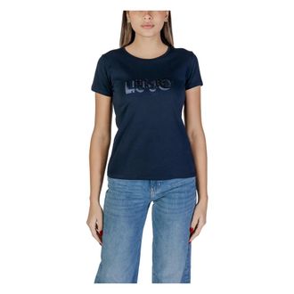 Liu Jo Femme, Tops, Bleu, Taille: 44 FR T-shirt &agrave; Manches Courtes Collection Printemps/&Eacute;t&eacute;