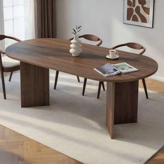 Asir Group LLC Table &agrave; manger 8 places 200x90x75 cm d&eacute;cor noyer - LURYO